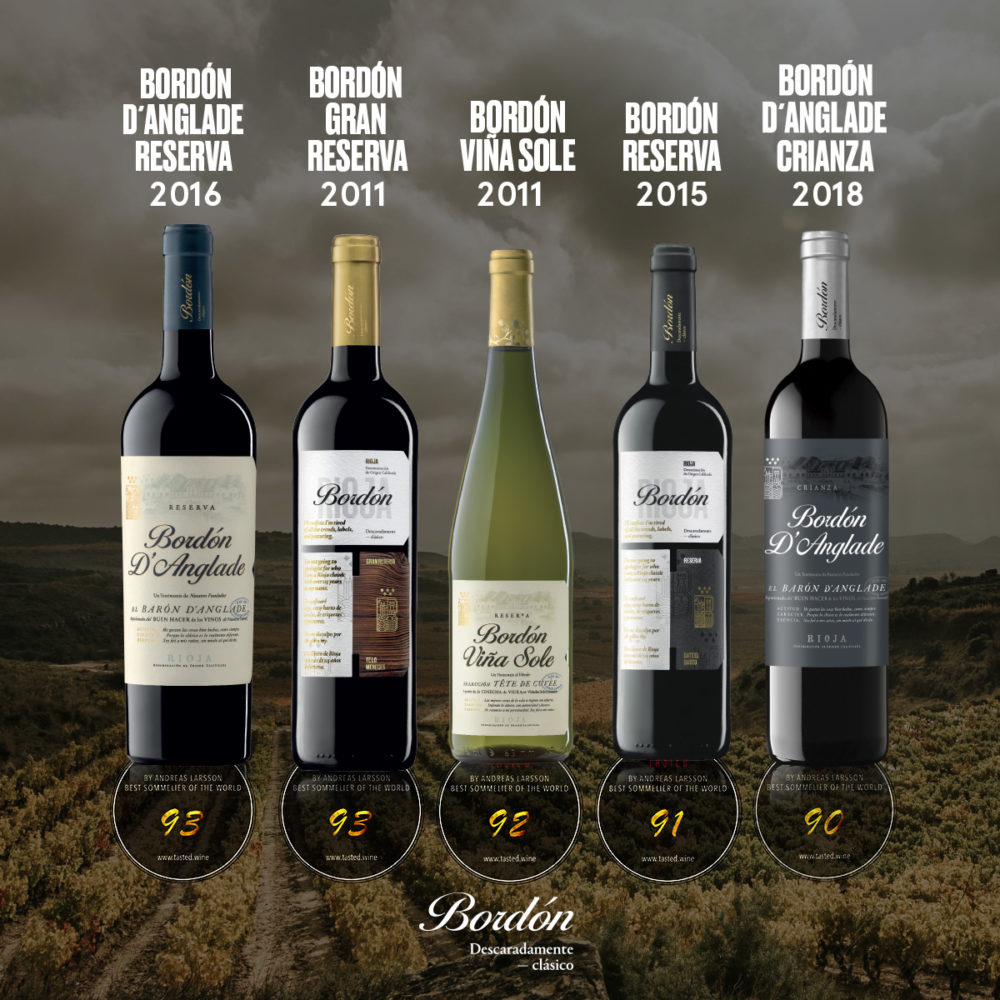 5 vinos Bordón por encima de 90 puntos según Andreas Larsson | Bodegas ...